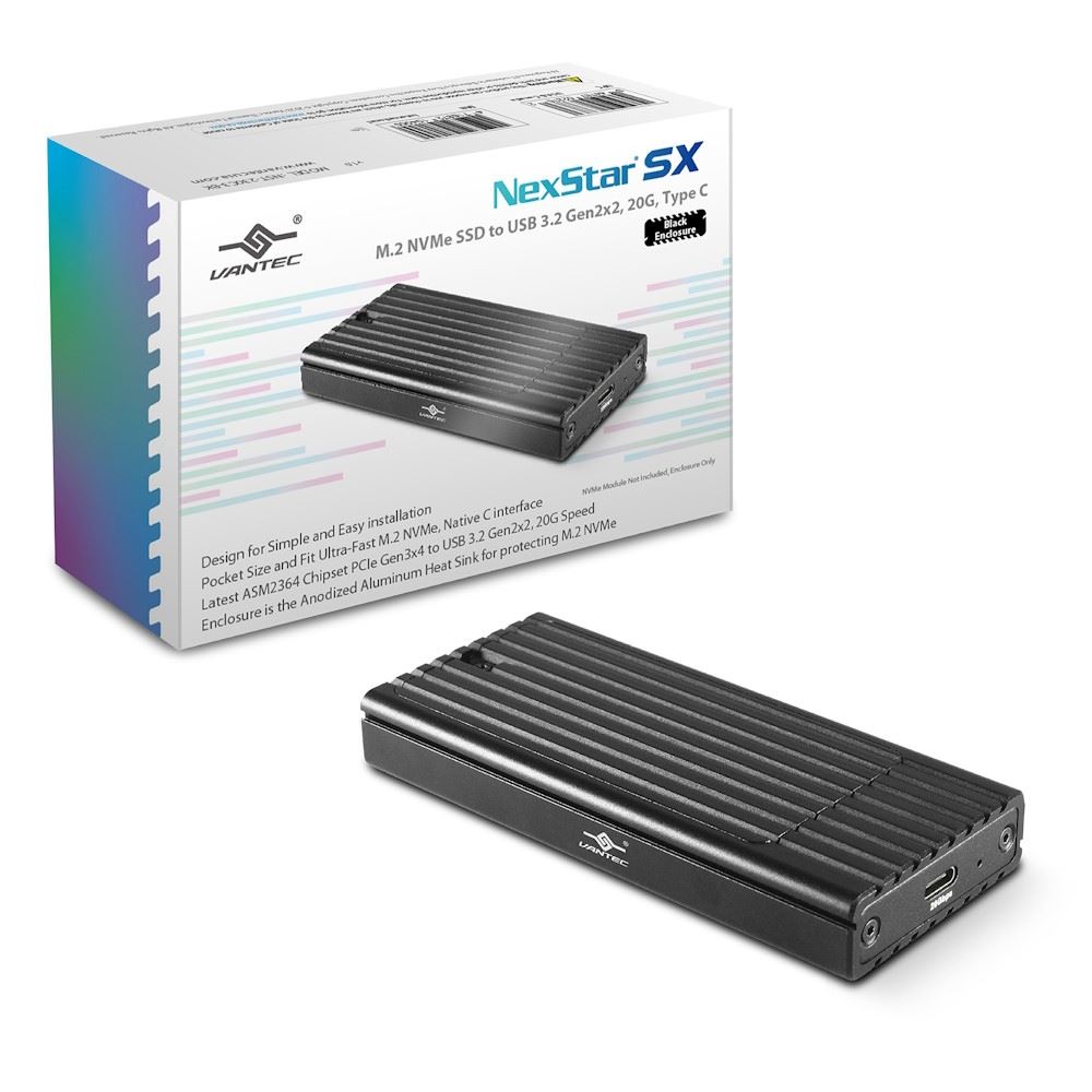NexStar SX, M.2 NVMe SSD to USB 3.2 Gen2x2, 20G, Type C, Black Enclosu – Wintronic Computers Plus